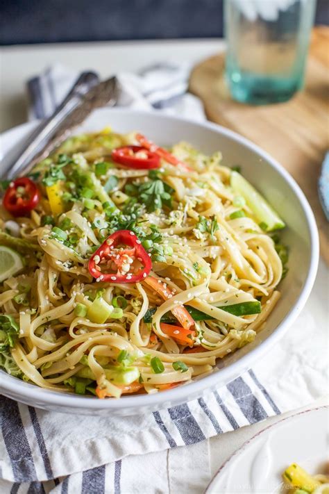 Asian Noodle Salad With Spicy Sesame Dressing Recipe Asian Noodle