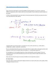 Understanding Types of Matrices for Effective Operations | Course Hero