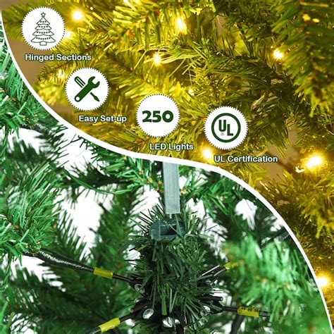 Costway 6 Ft Pre Lit Pencil Artificial Christmas Tree With White Led