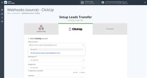 how to connect webhooks with clickup savemyleads