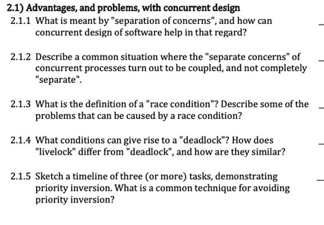 Solved 21 Advantages And Problems With Concurrent Design