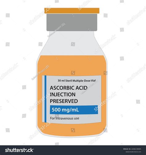Ascorbic Acid Iv Injection Illustration Vector Stock Vector Royalty Free 2206139405 Shutterstock