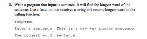 Solved 3 Write A Program That Inputs A Sentence It Will