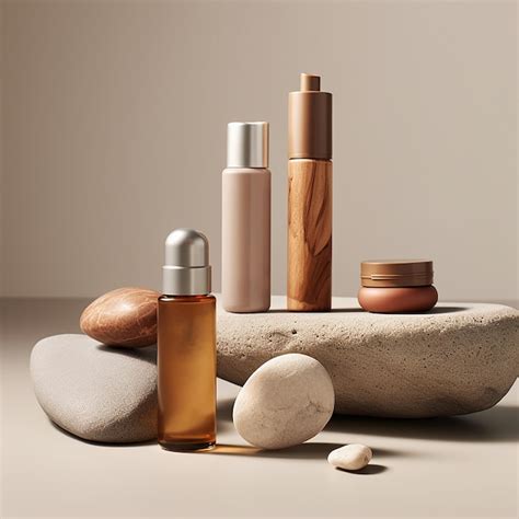 Premium Ai Image A Collection Of Bottles Of Skincare Including A