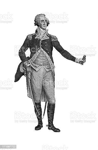 세로는 George Washington 첫 미국 대통령 역사적이다 칠레식 일러스트 조지 워싱턴에 대한 스톡 벡터 아트 및 기타