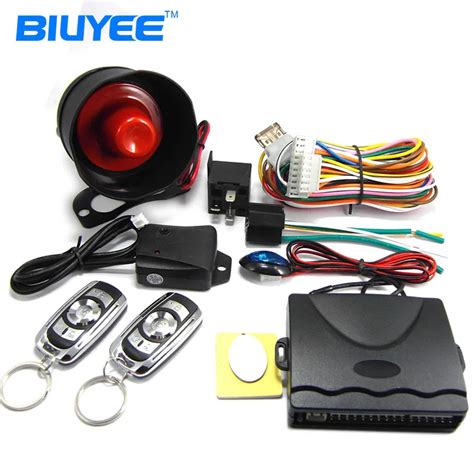 BIUYEE Universal 12V Car Alarm System One Way Vehicle Burglar Alarm