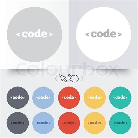 Code Sign Icon Programming Language Stock Vector Colourbox