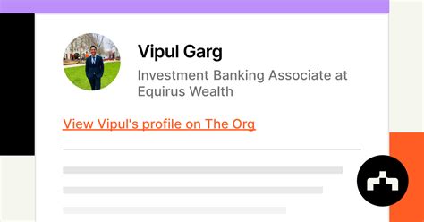 Vipul Garg Investment Banking Associate At Equirus Wealth The Org