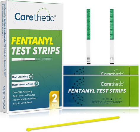 2 Pack Carethetic Fentanyl Test Strips Kit Rapid High