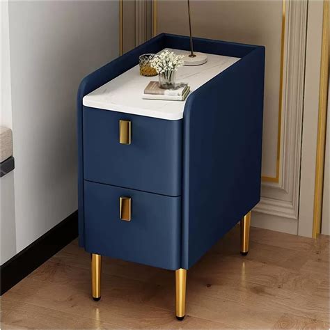 Bedside Table Bedside Tables Narrow Pu Leather Nightstand