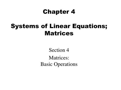 PPT Chapter Systems Of Linear Equations Matrices PowerPoint Presentation ID