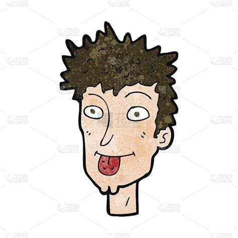 卡通人物伸出舌头