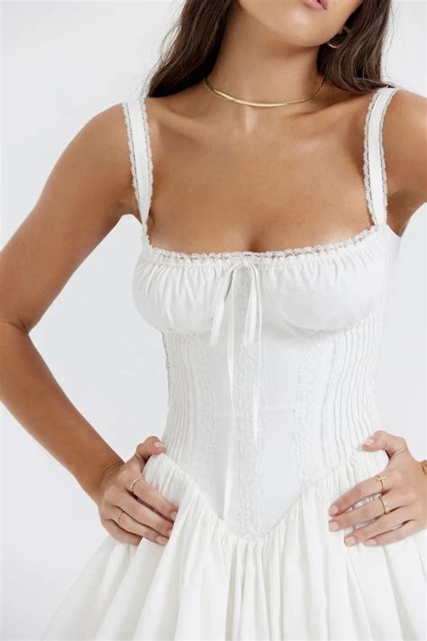 White Corset Lace Mini Dress Zebrasisi