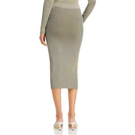 Anine Bing Womens Stretch Midi Pencil Skirt Shop Premium Outlets
