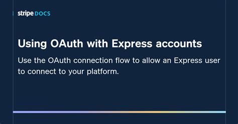 Using Oauth With Express Accounts Stripe Documentation