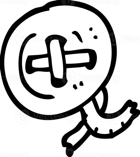 Line Drawing Cartoon Button Icon 40819506 Png