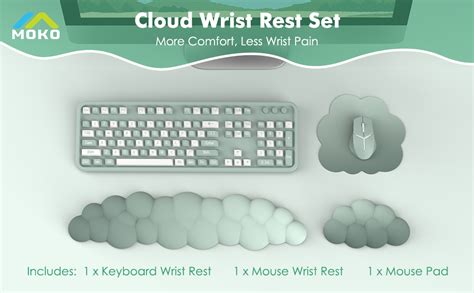 Moko Cloud Wrist Rest Ergonomic Cloud Keyboard Wrist Rest With Mouse