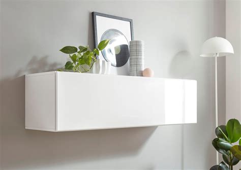 Comoda Suspendata Cayman Cu Aspect Modern Alba 130 Cm Latime Lunahomero