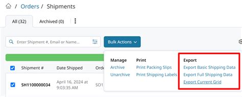 Customizable Reports Export Current Grid
