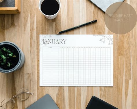 Daily Habit Tracker Printable Tracker Instant Download Every Month