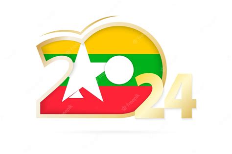 2024년 미얀마 국기 패턴 프리미엄 벡터