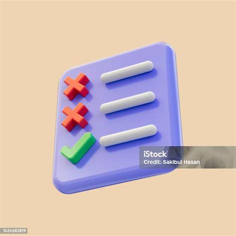 교차 목록 문서 확인 아이콘 클립 보드에 대한 3d 렌더링 개념 메모장에 대한 스톡 사진 및 기타 이미지 메모장 3차원
