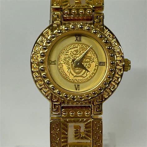 【やや傷や汚れあり】1円~【実動】gianni Versace ジャンニ・ヴェルサーチ 7009016 メデューサ クォーツ レディース腕時計
