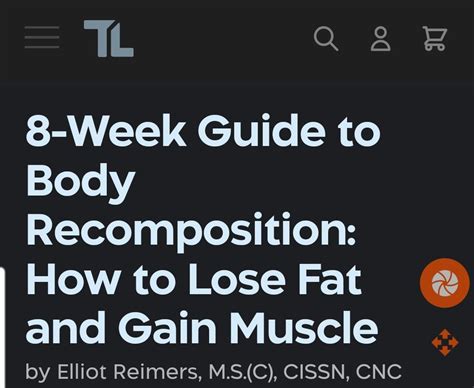 8 Week Guide To Body Recomp R Weightlossarticles