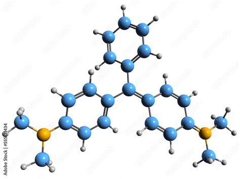 3d Image Of Malachite Green Skeletal Formula Molecular Chemical