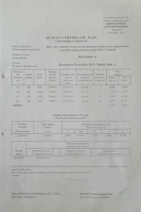 Проволока ВР-2 для армирования предварительно напряженных ...
