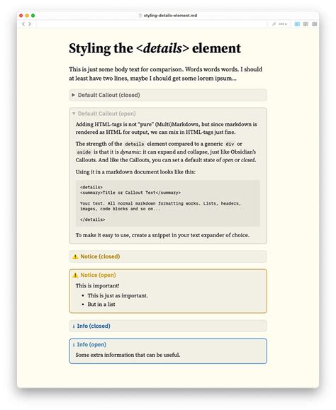 Markdown Callouts Styling The Element Tips Devontechnologies