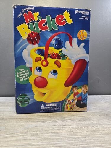 The Original Mr Bucket Game Spinning And Moving Bucket Of Fun Pressman Complete 4753524135