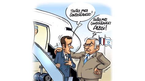 Le dessin de Chaunu Emmanuel Macron se rend en Israël
