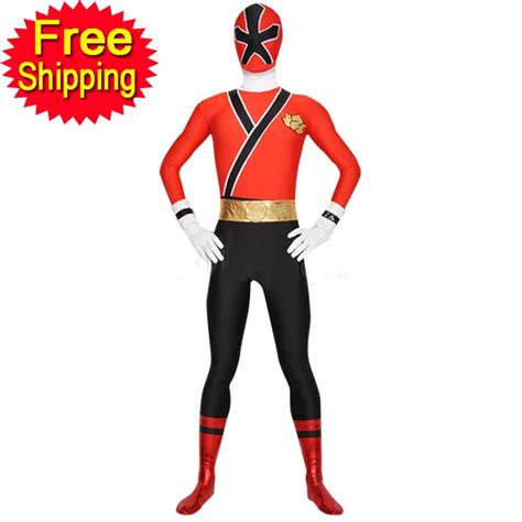 Halloween Costumes For Men Red Power Ranger Samurai Costume Adult