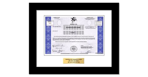 Hasbro Personalized Replica Stock Certificate