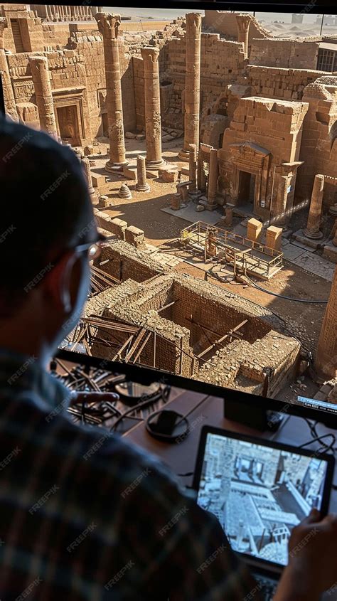 Engineer Analyzing Historic Structure With Etabs Premium Ai Generated Image