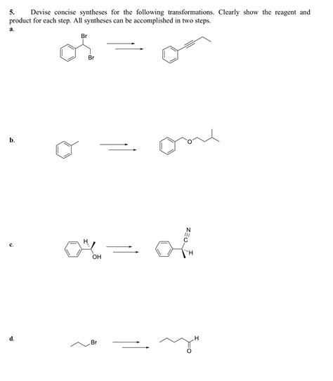 solved devise concise syntheses for the following