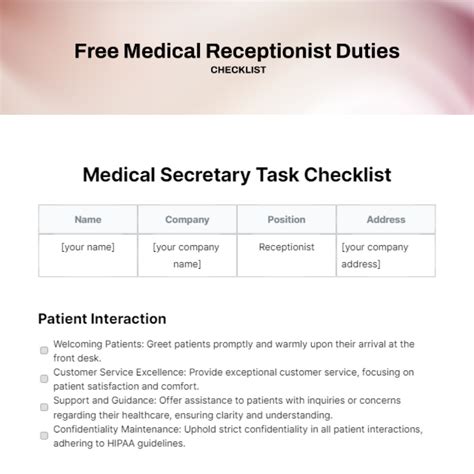 Free Receptionist Templates To Edit Online