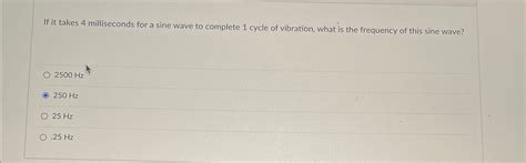 solved if it takes 4 ﻿milliseconds for a sine wave to