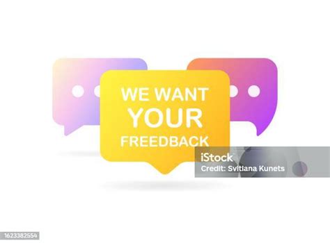 Freedback 메시지 플랫 컬러 우리는 당신의 프리드백을 원합니다 벡터 일러스트레이션 피드백에 대한 스톡 벡터 아트 및 기타