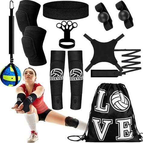 Wettarn 8 Set Volleyball Training Equipment Aid Solo Volleyball Trainer T Kit To