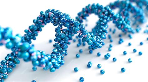 Blue Dna Structure Isolated Background 3d Illustration Premium Ai