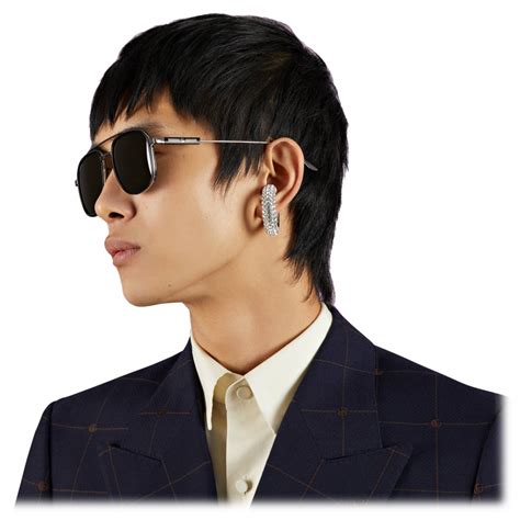 Gucci Navigator Frame Sunglasses Grey Gucci Eyewear Avvenice