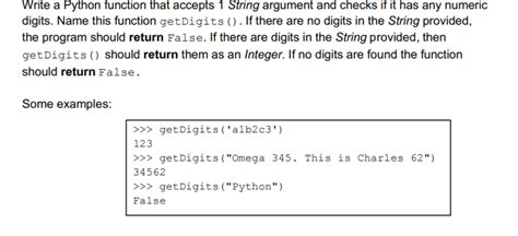 Solved Write A Python Function That Accepts 1 String