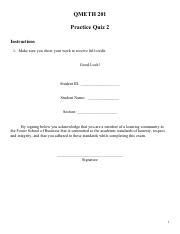 Practice Quiz 2 Pdf QMETH 201 Practice Quiz 2 Instructions 1 Make