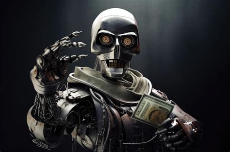 Premium Ai Image Robot Holding Money