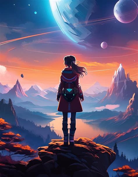 Book Cover Sci Fi Novel Stock Illustration Illustration Of Young