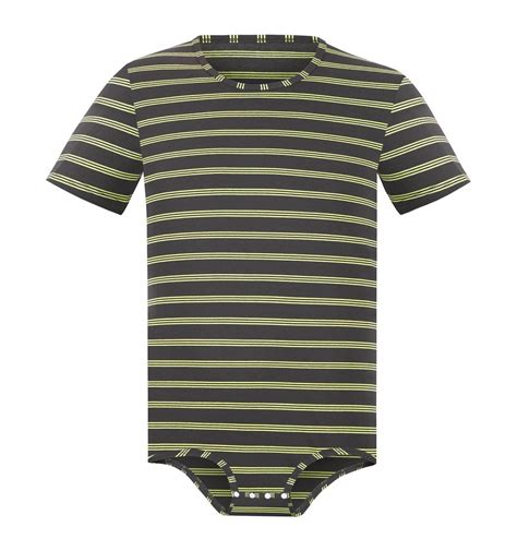 Landofgenie Mens Striped Onesie Short Sleeve Bodysuit Basic Striped