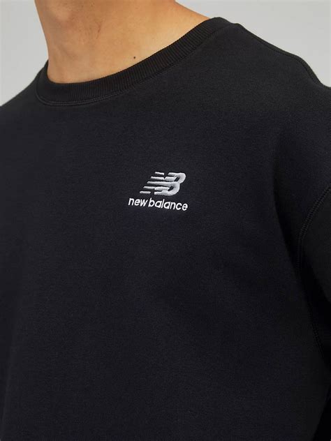 New Balance Mens Black Uni Ssentials Crew Neck Sweatshirt Designerwear