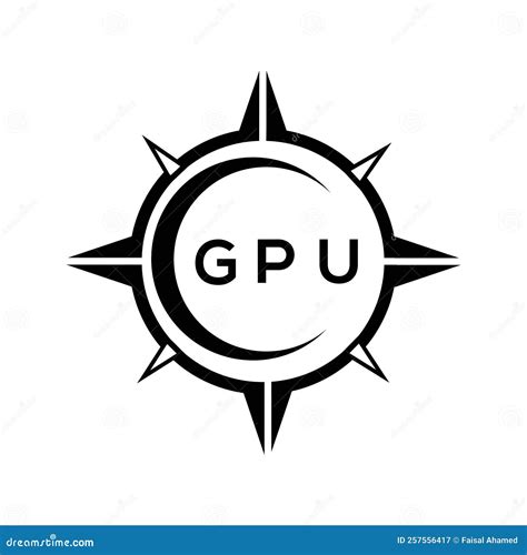 gpu abstract technology circle setting logo design on white background